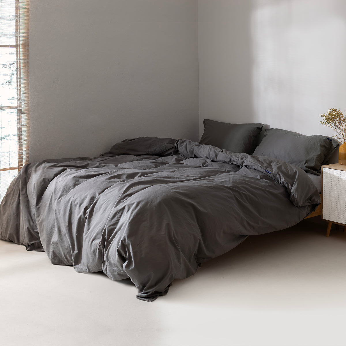 Basic Duvet cover Dark grey- Happyfriday